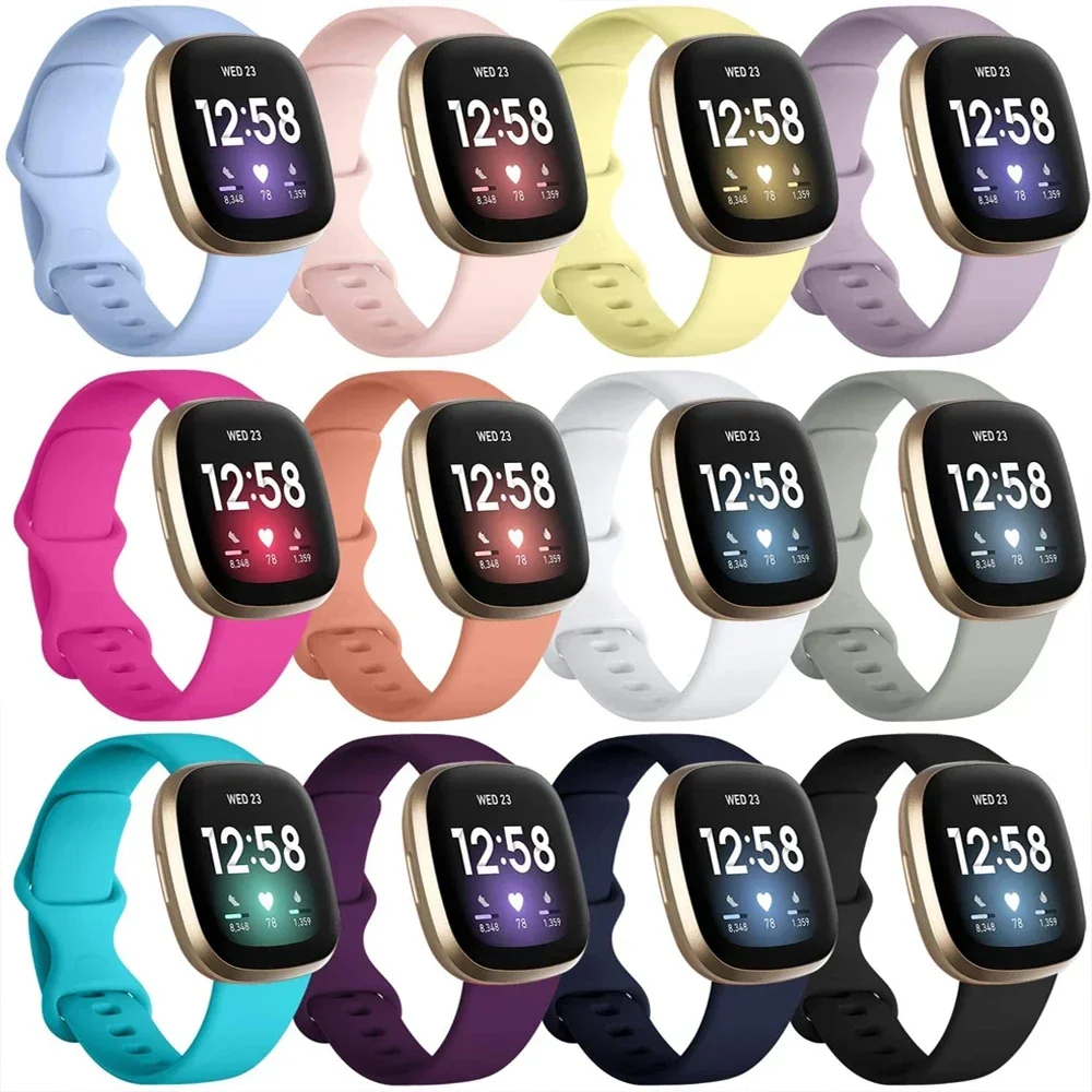 Soft Silicone Strap For Fitbit Versa 3 4 Smart Watch Sport Bracelet Fit ...