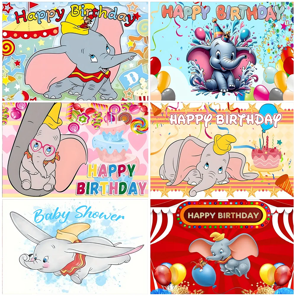 Dumbo Happy Birthday: The Ultimate Cartoon-Themed Backdrop for ...
