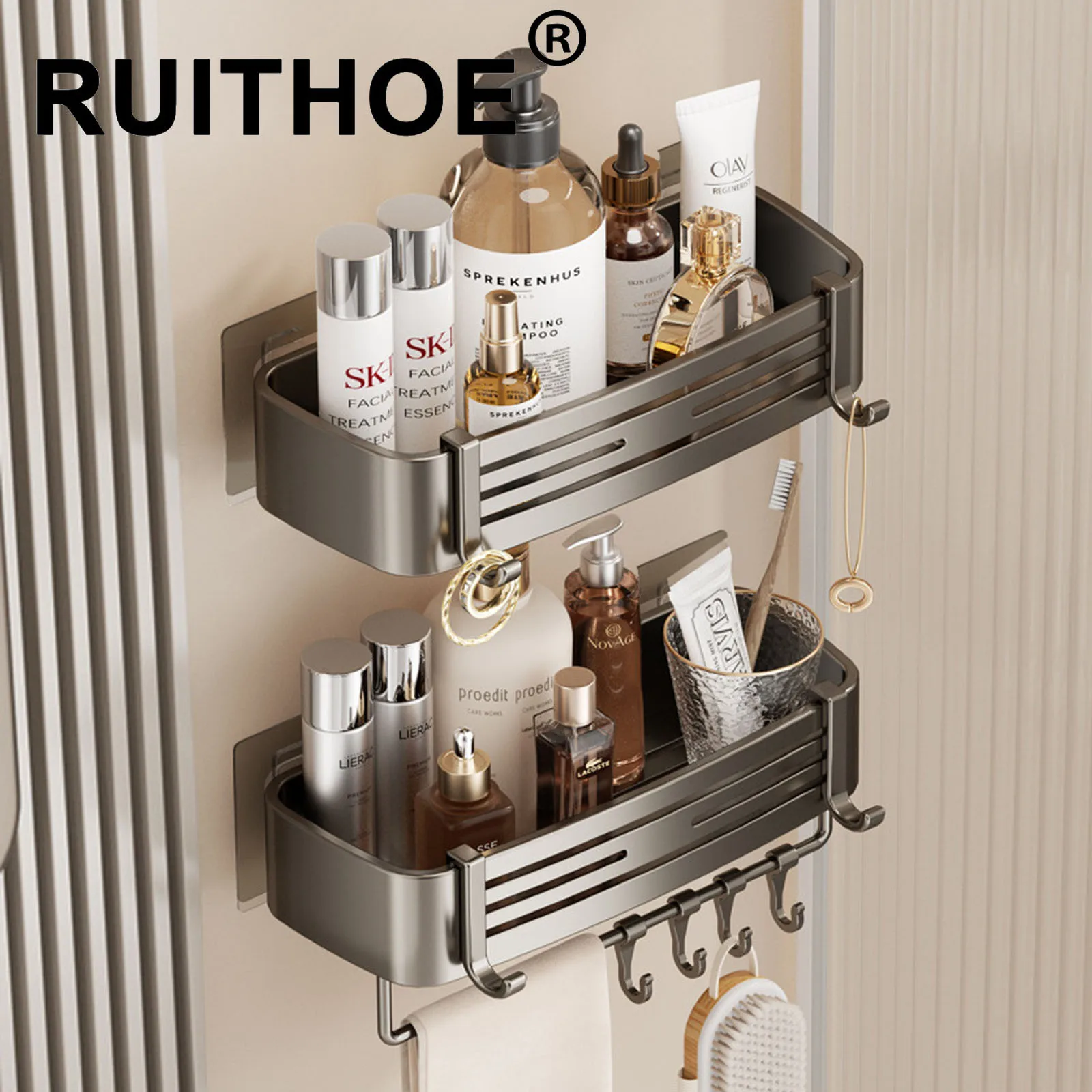 Punch-free-Bathroom-Shelf-for-Shower-Bathroom-Rack-Aluminum-Hanging ...