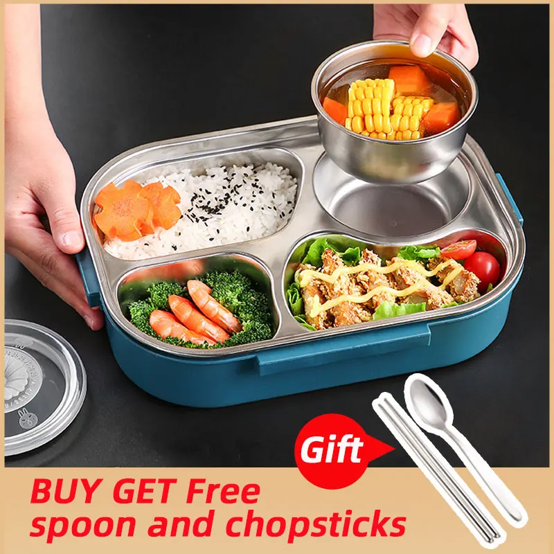 Lunch Box With Compartments Stainless Steel Insulated Tableware Bento ...