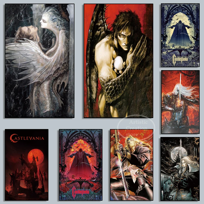 Castlevania-Poster-Anime-Game-Canvas-Painting-and-HD-Print-Leon-Belmont ...