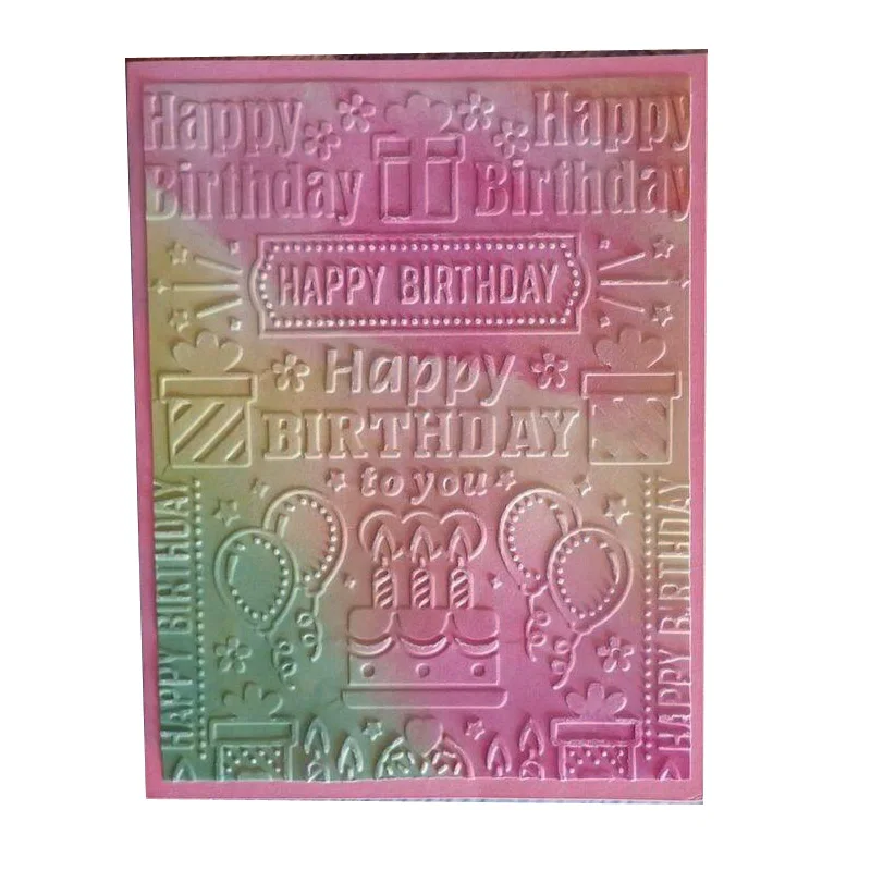 Embossing Folder Plastic Happy Birthday Balloon Scrapbooking Craft ...