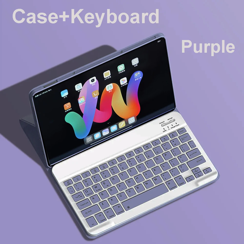 Detachable Bluetooth Keyboard Case for Italian keyboard (Lavender purple A)
