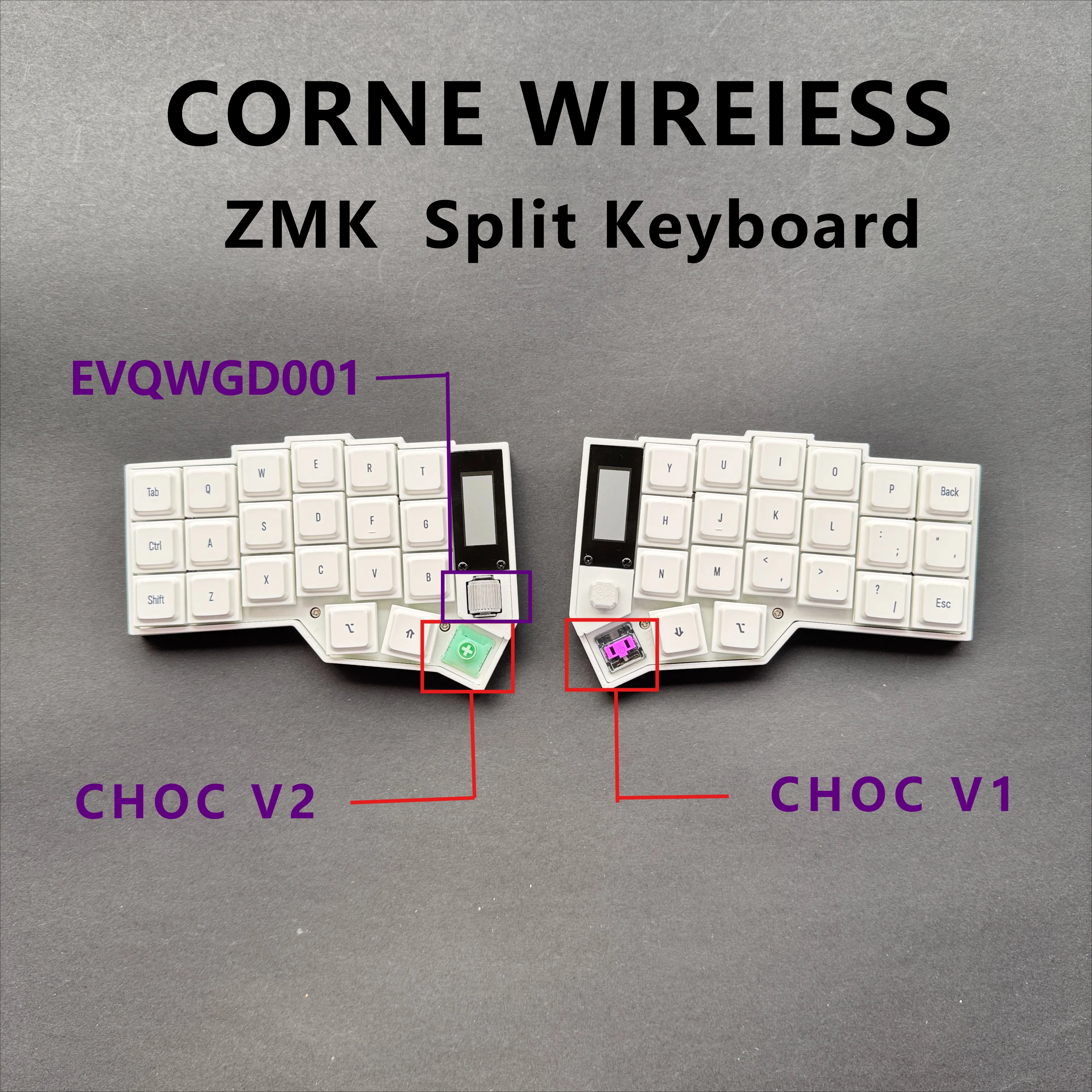 Corne 3X6 ロープロファイルスプリットメカニカルキーボード互換 Kailh Choc V1 V2 スイッチホットスワップキット 001 ...