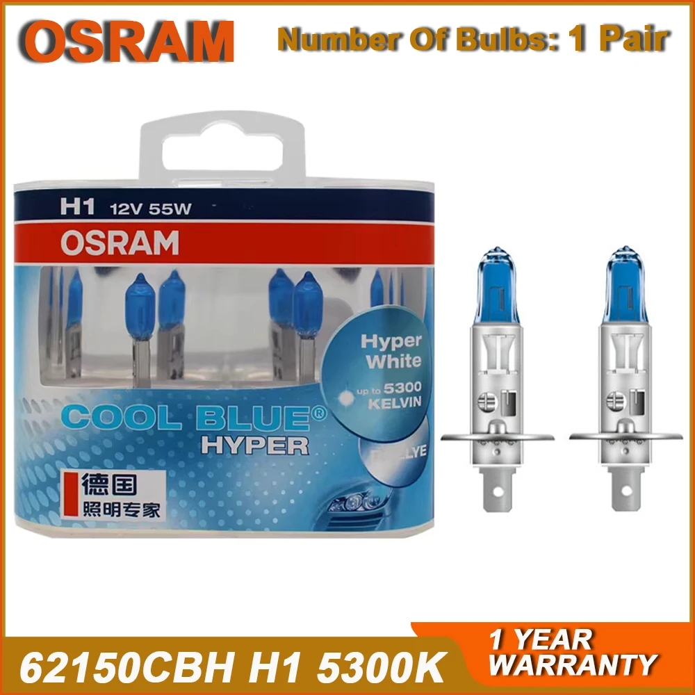 OSRAM H1 62150CBH P14.5s Halogen Headlight Car Fog Light 12V 55W 5300K ...