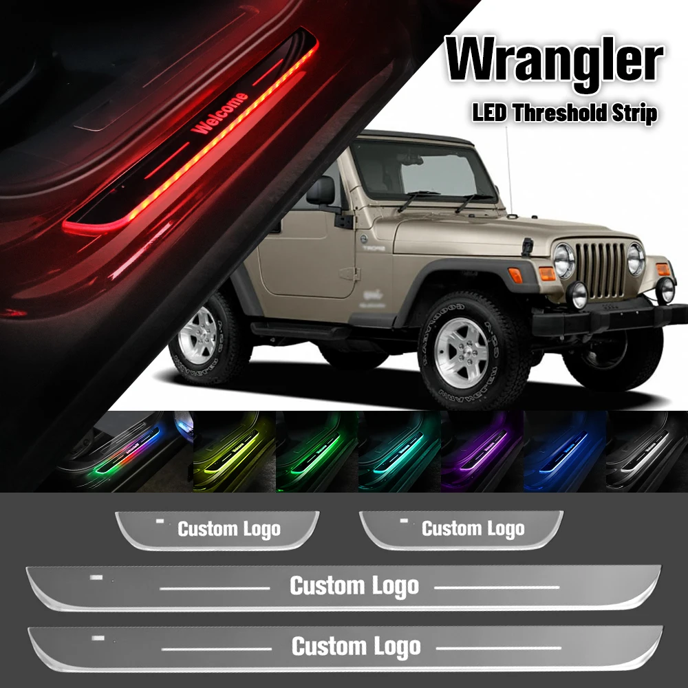 For-Jeep-Wrangler-TJ-JK-JL-1996-2023-Car-Door-Sill-Light-Customized ...