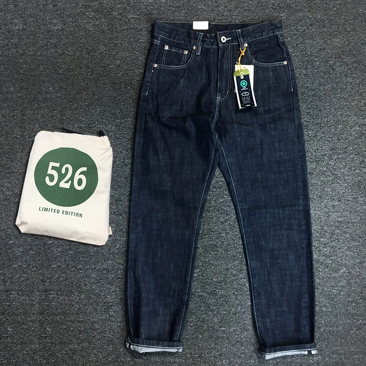 Jeans-jeans-de-selvedge-vermelho-para-homens-cal-as-soltas-cal-as ...