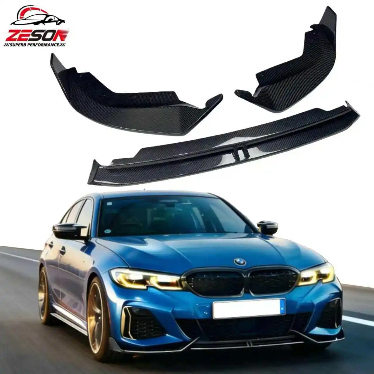 G20 AO Style Carbon Fiber Front Bumper Lip Spliter for BMW 3 Series G20 ...