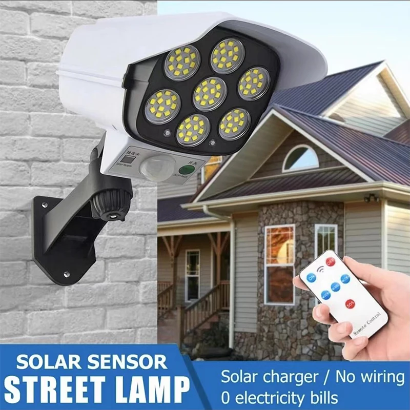 77 LED Solar Light Motion Sensor Security Dummy Camera Wireless Outdoor ...