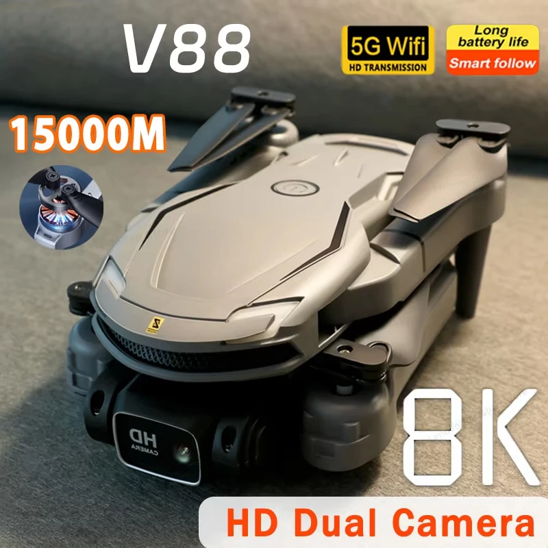 Original v88 drone 8k 5g gps profissional hd fotografia aérea aeronaves ...