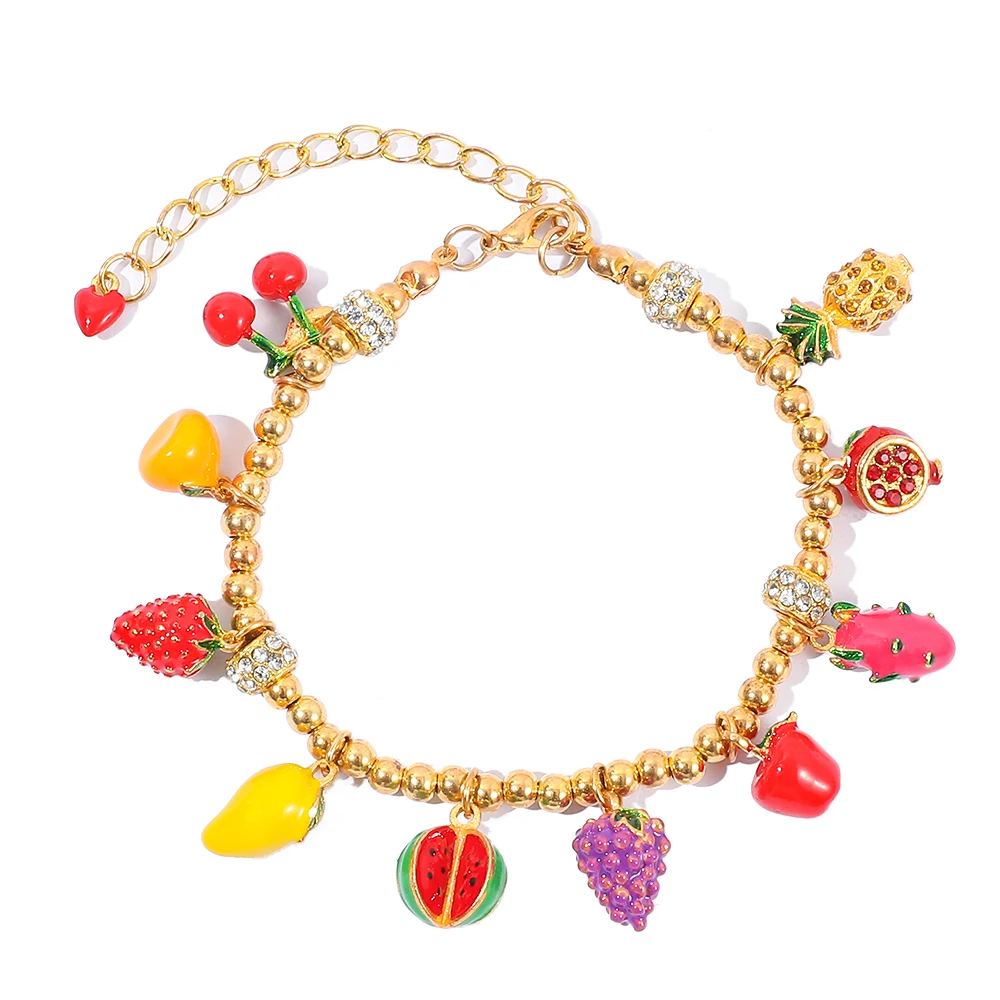 Juicy grape enamel fruit chain strawberry/pineapple/watermelon/grape ...