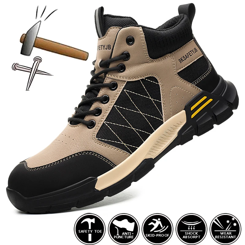 High-top-Men-Safety-Boots-Anti-Smash-Anti-puncture-Safety-Shoes-Wear ...