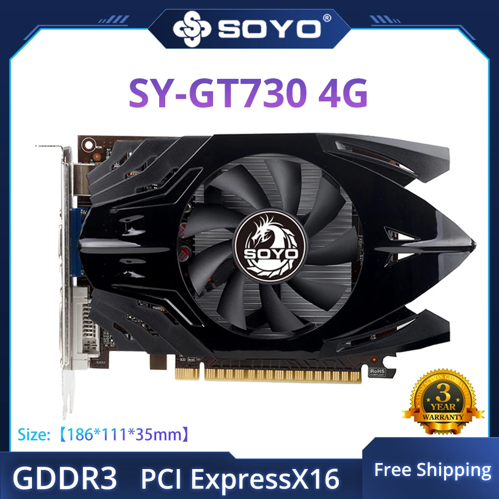 SOYO-Nvidia-GeForce-GT730-4G-Graphics-Card-GDDR3-Video-Memory-HDMI ...