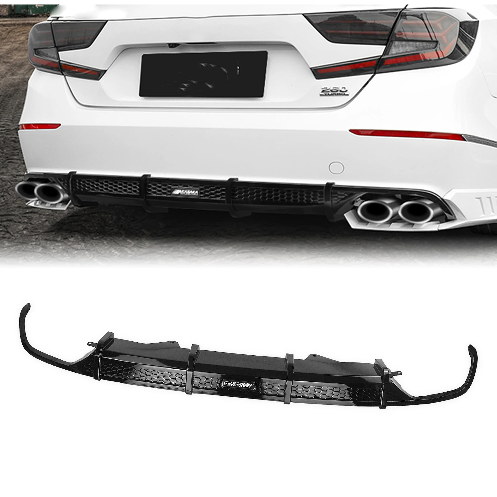 AKASAKA Car Rear Bumper Diffuser Lip For Honda Accord 2018-2021 10th ...