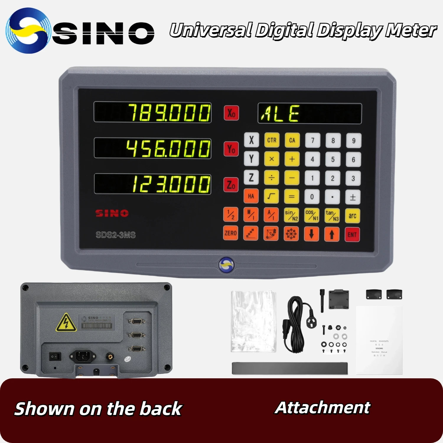 SDS2-3MS DRO-3V 3 Axis Digital Readout (DRO) Display Counter Screen Monitor