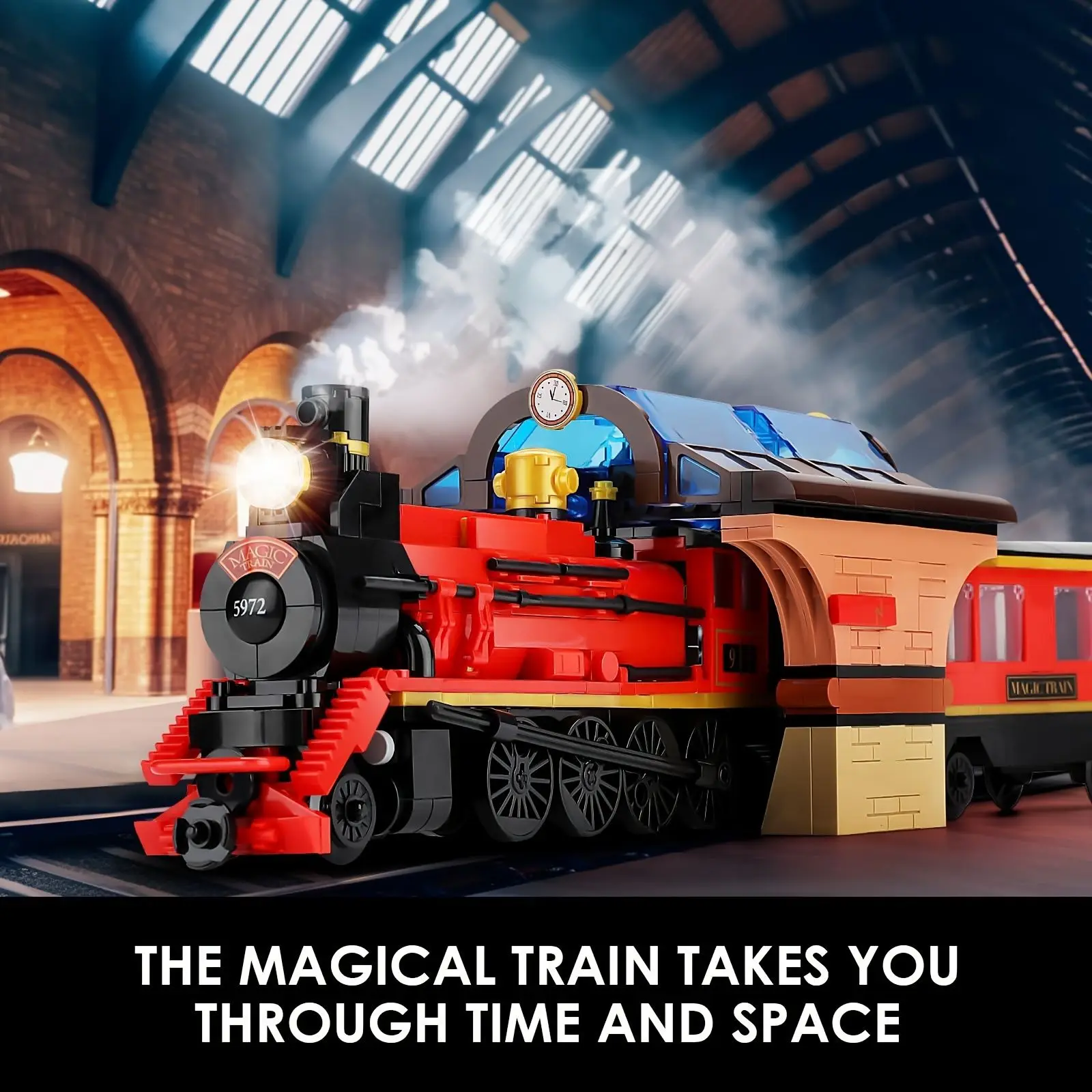 1068PCS-Classic-Steam-Train-Model-Building-Blocks-Magical-Train-Station-Bricks-Creative ...