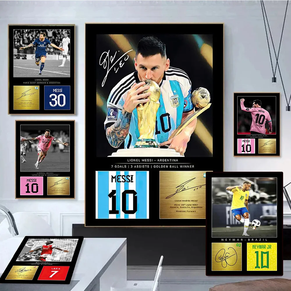 Football-Legends-Star-Signature-Posters-Print-Super-Soccer-Star-Canvas ...
