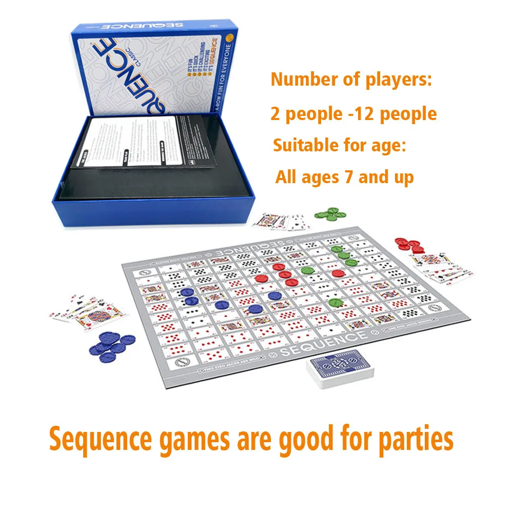 SEQUENCE-Original-SEQUENCE-Game-with-Folding-Board-Cards-and-Chips-by-Jax-Packaging-may-Vary ...