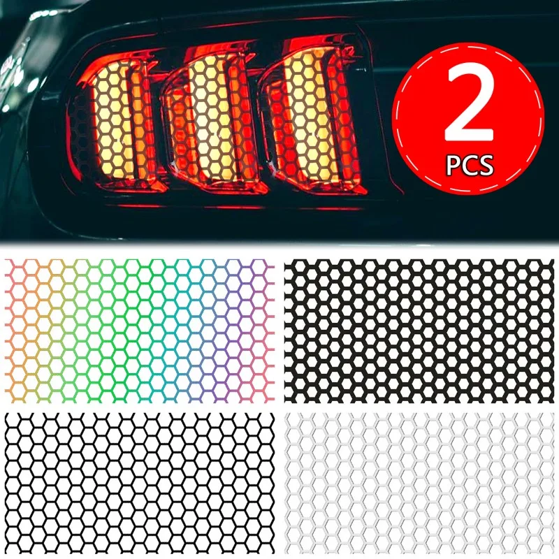 Reflective Honeycomb Sticker Multicolor Car Rear Tail Light Lamp ...