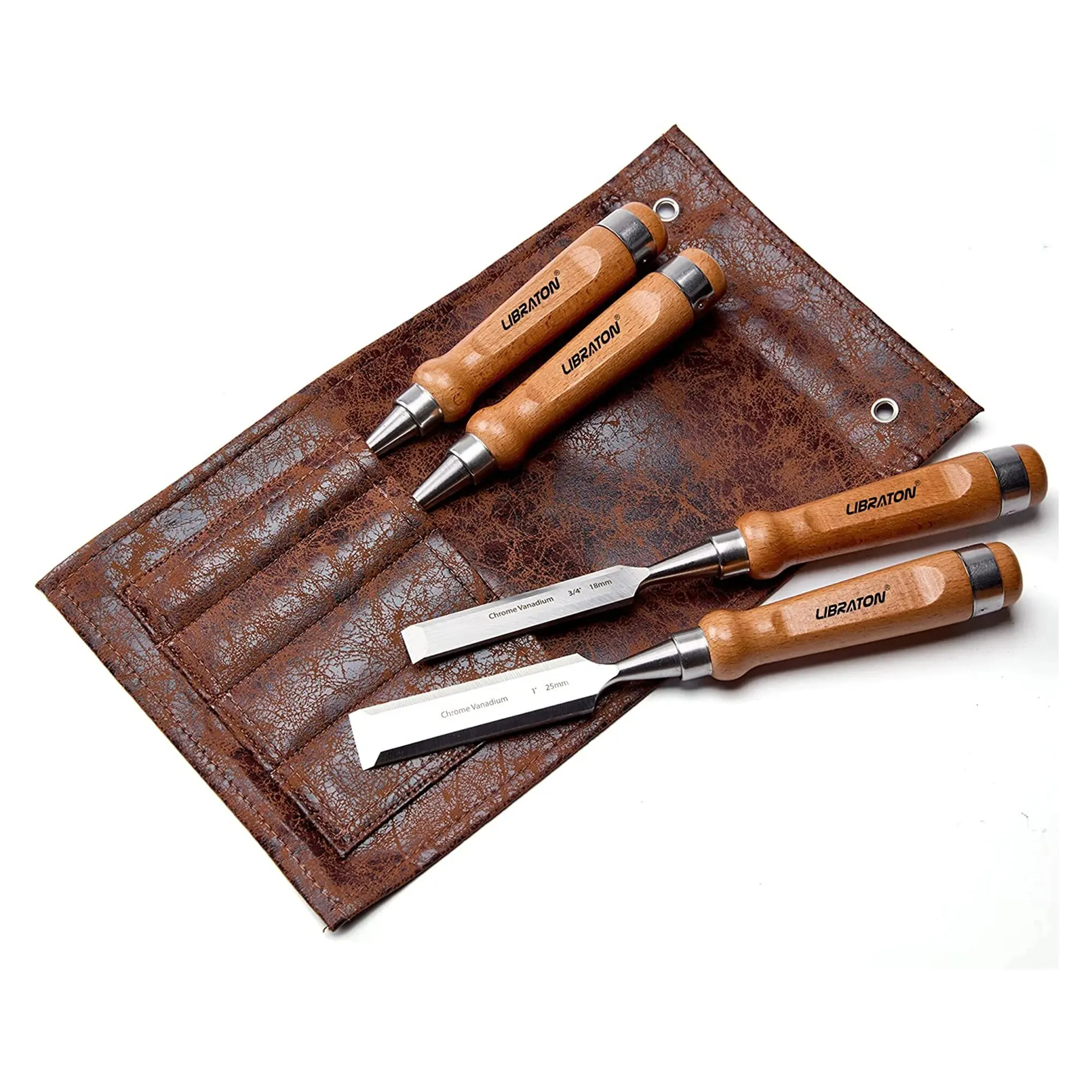 Libraton-4PCS-Woodworking-Chisel-Set-Cr-V-Wood-Chisels-Set-Professional ...