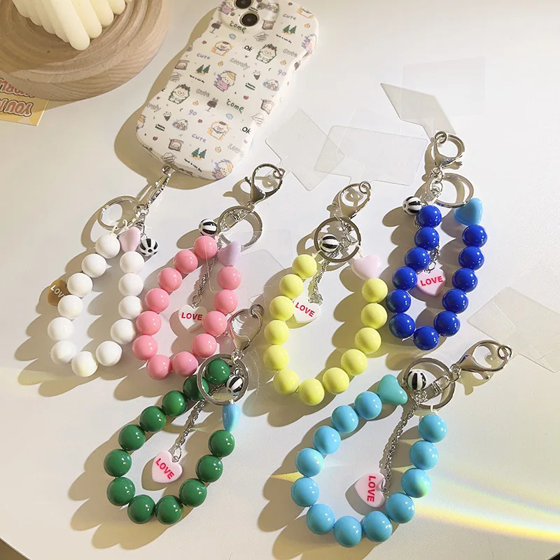 Korean-Cute-Love-Heart-Beaded-Colorful-Sweet-Phone-Bracelet-For-iPhone ...
