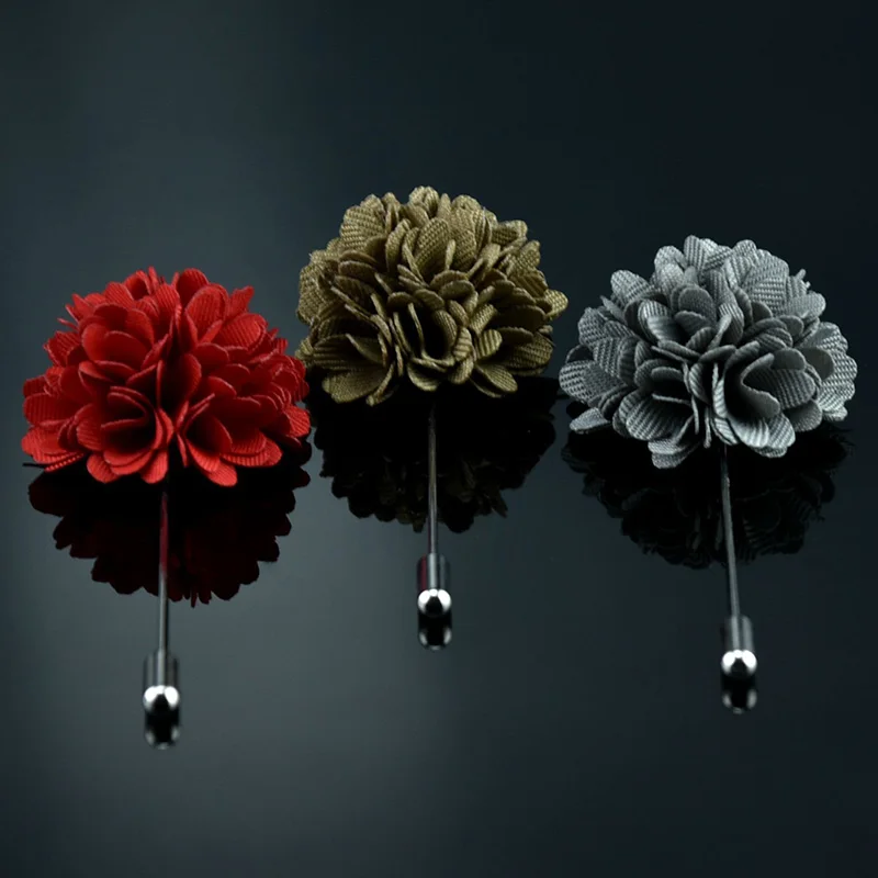 13 Color Handmade Men's Brooches Floral Lapel Pin for Men Suit Long ...