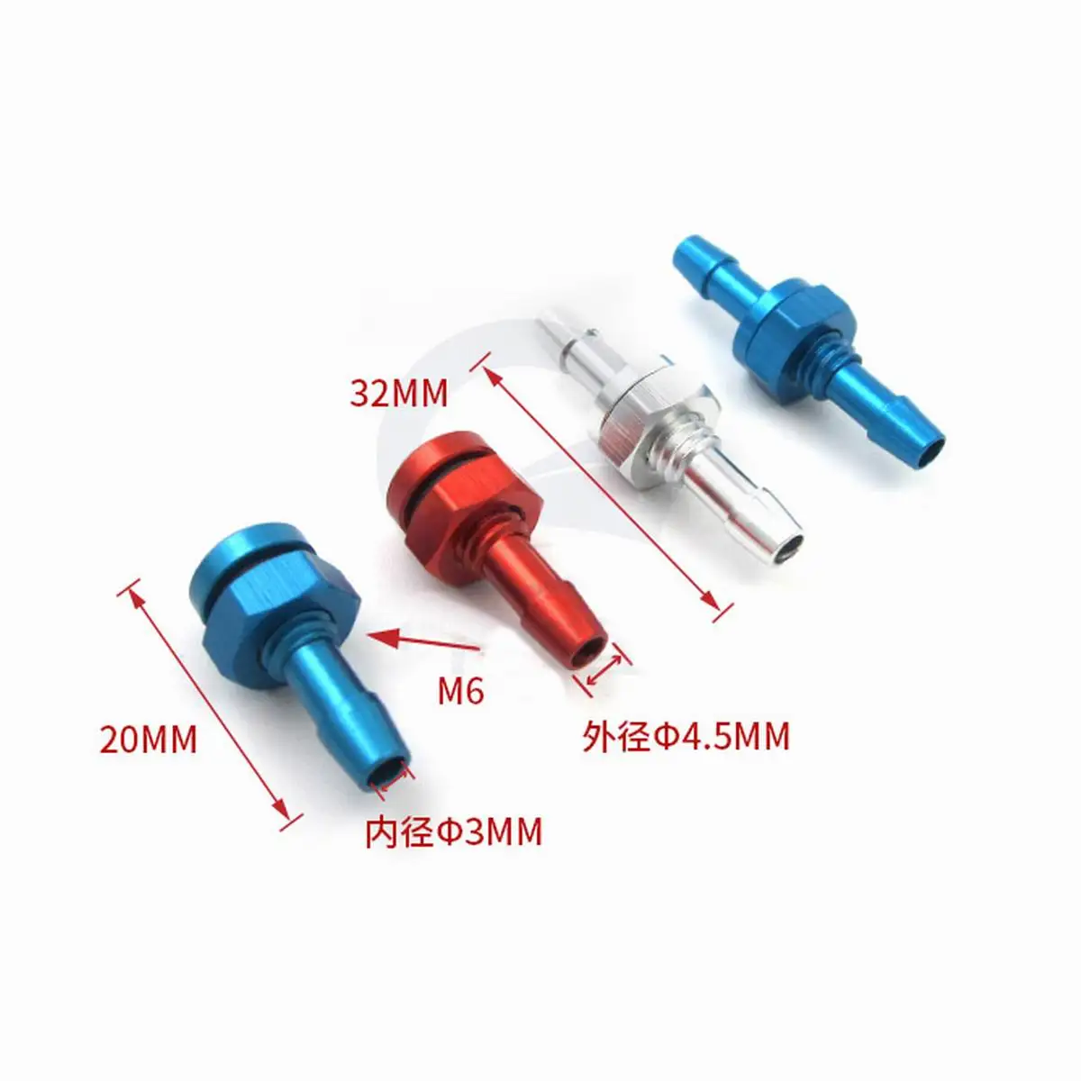 M6 Aluminum Water Nozzle 20mm 32mm Alloy Nozzle Bulkhead Hull for RC ...