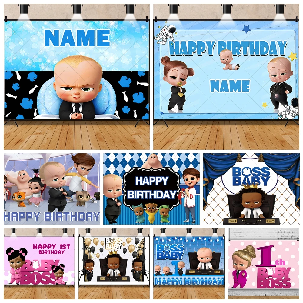 Cartoon-Baby-Birthday-Party-Background-For-Kid-Children-Boys-Girls-1st ...