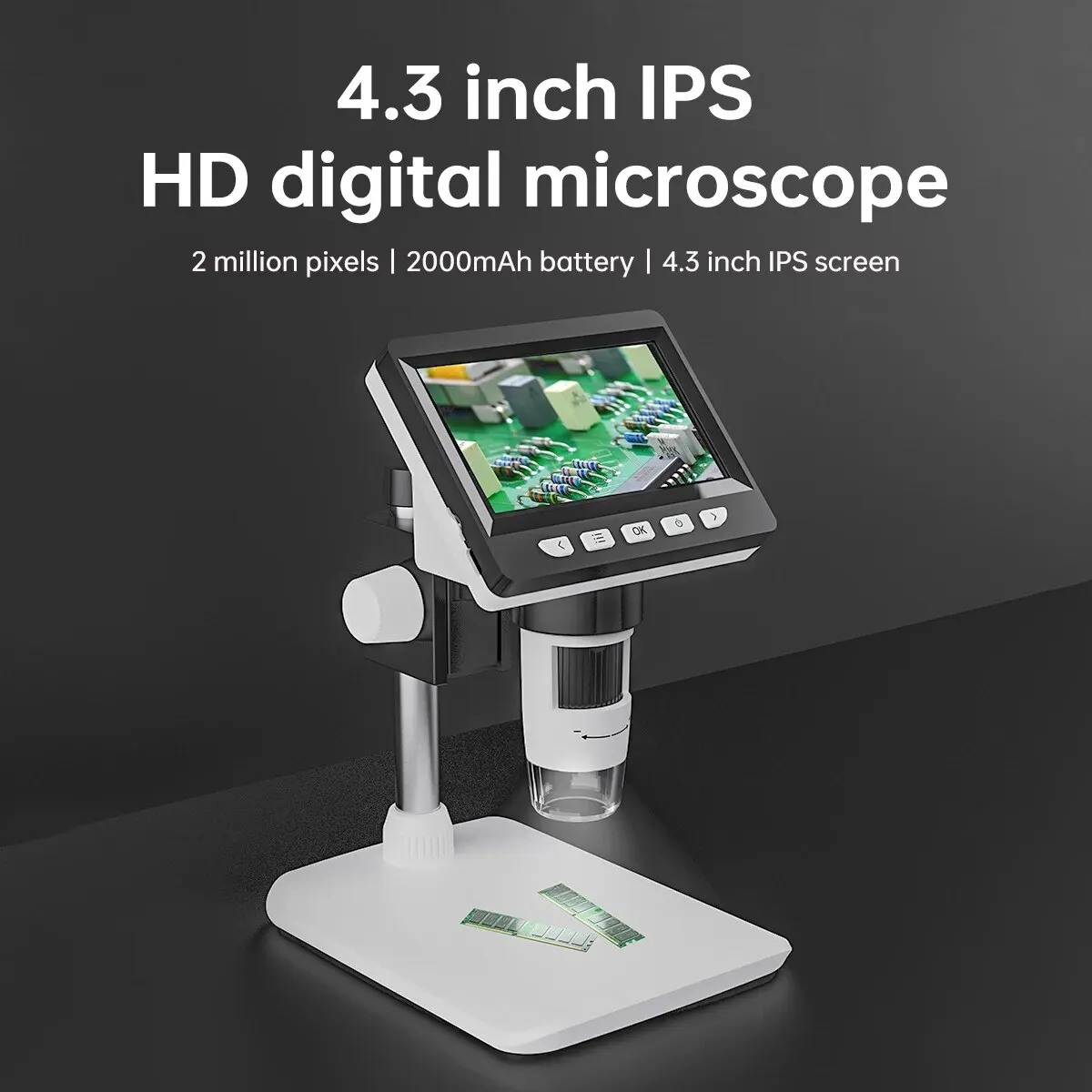 4-3-Inch-Digital-Microscope-1080P-50-1000x-Coin-Microscopio-2000mAh ...