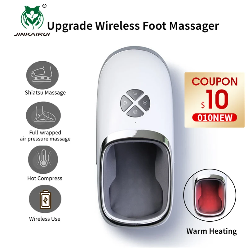 Jkr Electric Foot Massager Machine With Heat Shiatsu Deep Kneading Feet ...