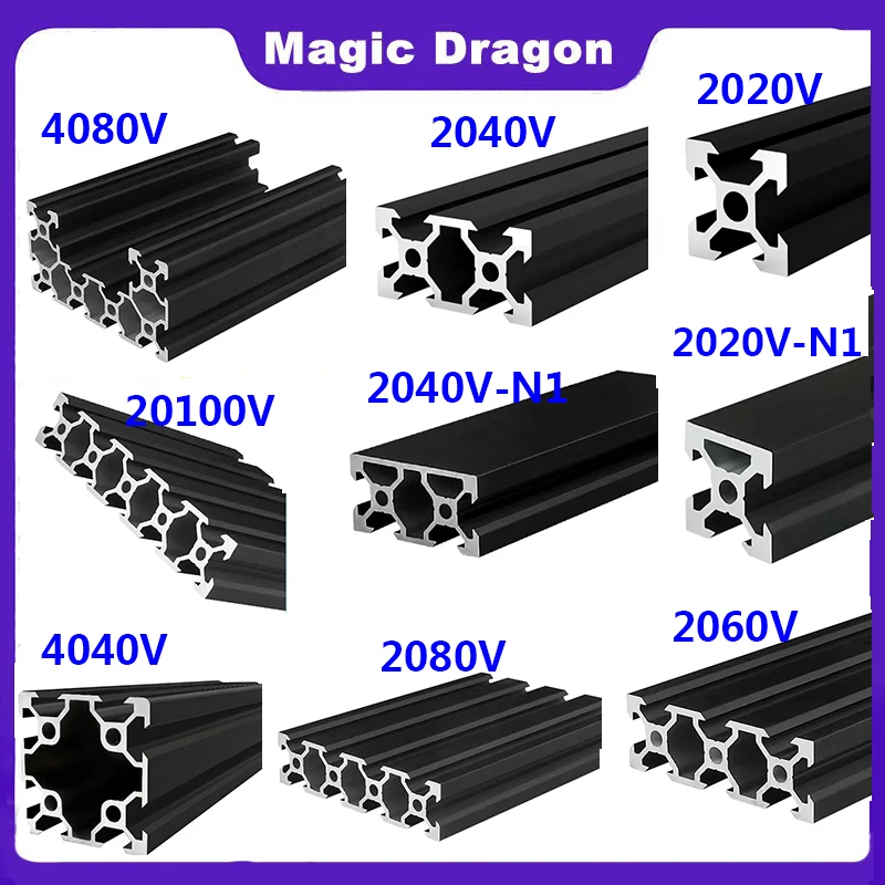 1Pc Black 2020 2020N1 2040 2040N1 2060 2080 4040 4080 20100 V Slot ...