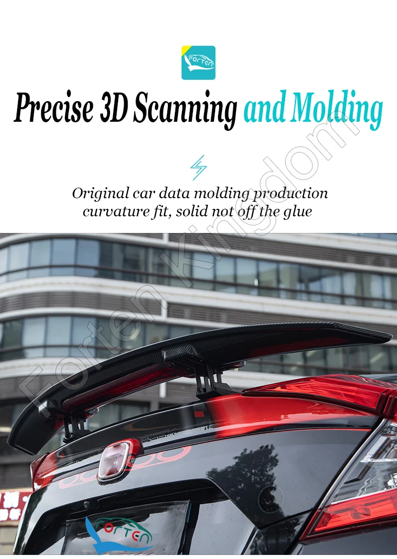 Electric Car Spoilers Universal Carbon Fiber Rear Spoiler For Honda Ci ...