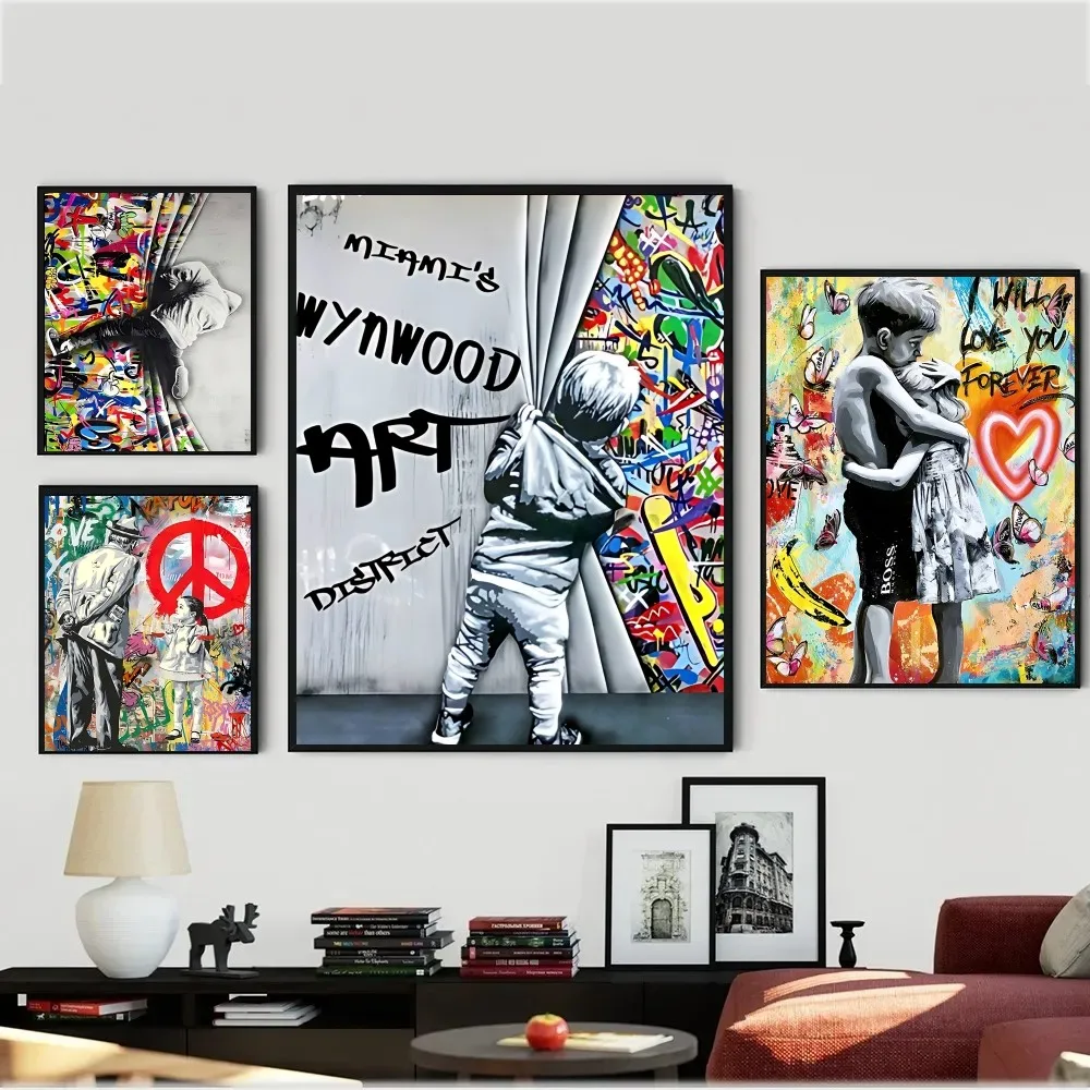 Banksy-Street-Graffiti-Art-Poster-Poster-Vintage-Pintura-de-Parede ...