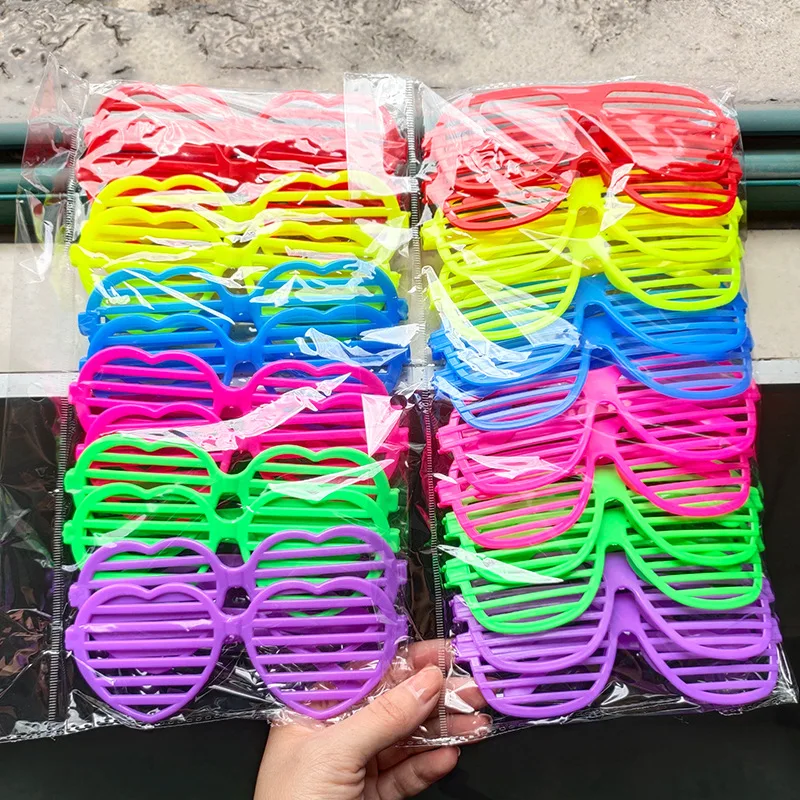 6-12-24pcs-Neon-Color-Shutter-Eyewears-Shutter-Shades-Glasses-Disco ...