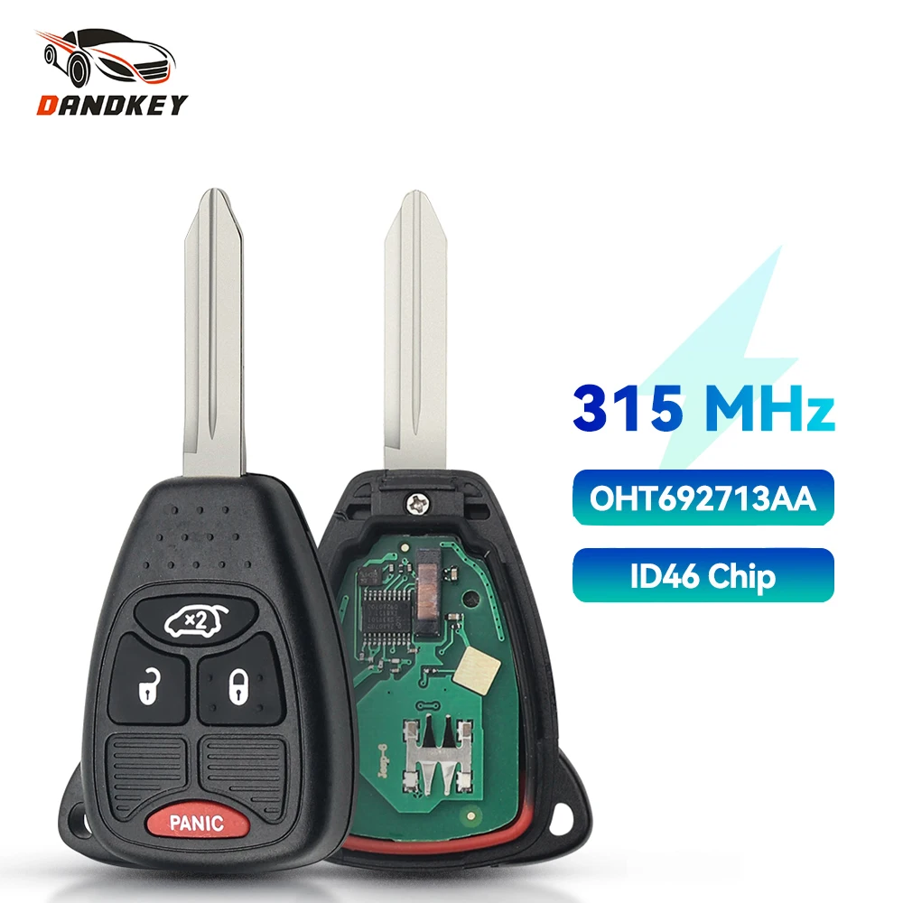 Dandkey Remote Key ID46 Chip For JEEP Vehicle Auto Liberty Wrangler ...