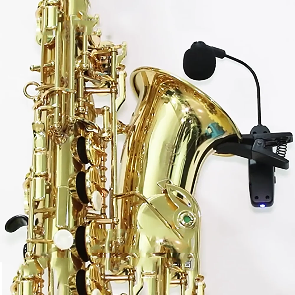 UHF-sem-fio-saxofone-microfone-sistema-clip-sobre-instrumentos-musicais ...