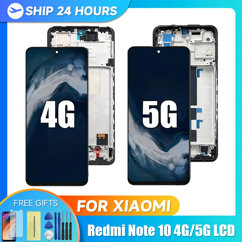 Tested-AMOLED-For-Xiaomi-Redmi-Note-10-4G-LCD-Display-M2101K7AG-Screen ...