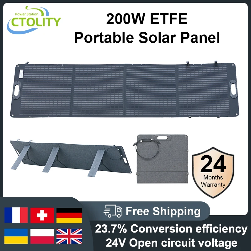 ETFE-Flexible-Foldable-Solar-Panel-100W-200W-Camping-Portable-Folding ...