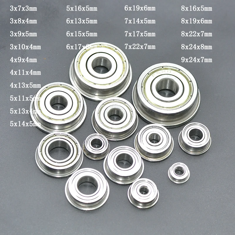 10 Uds rodamiento de brida 8x22x7mm 3x8x4mm ZZ 2Z rodamientos rígidos ...