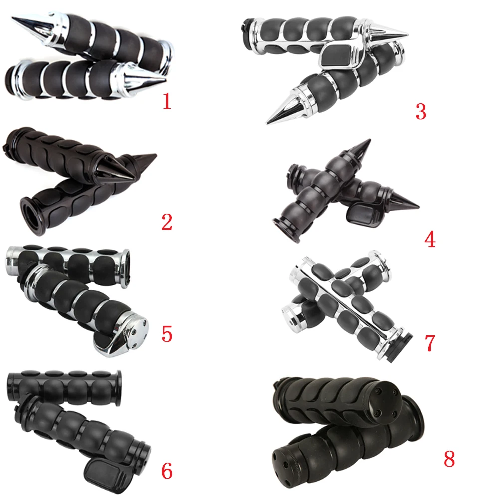 25mm-1-Motorcycle-Handlebar-Handle-Bar-End-Hand-Grips-For-Harle-Cruiser ...
