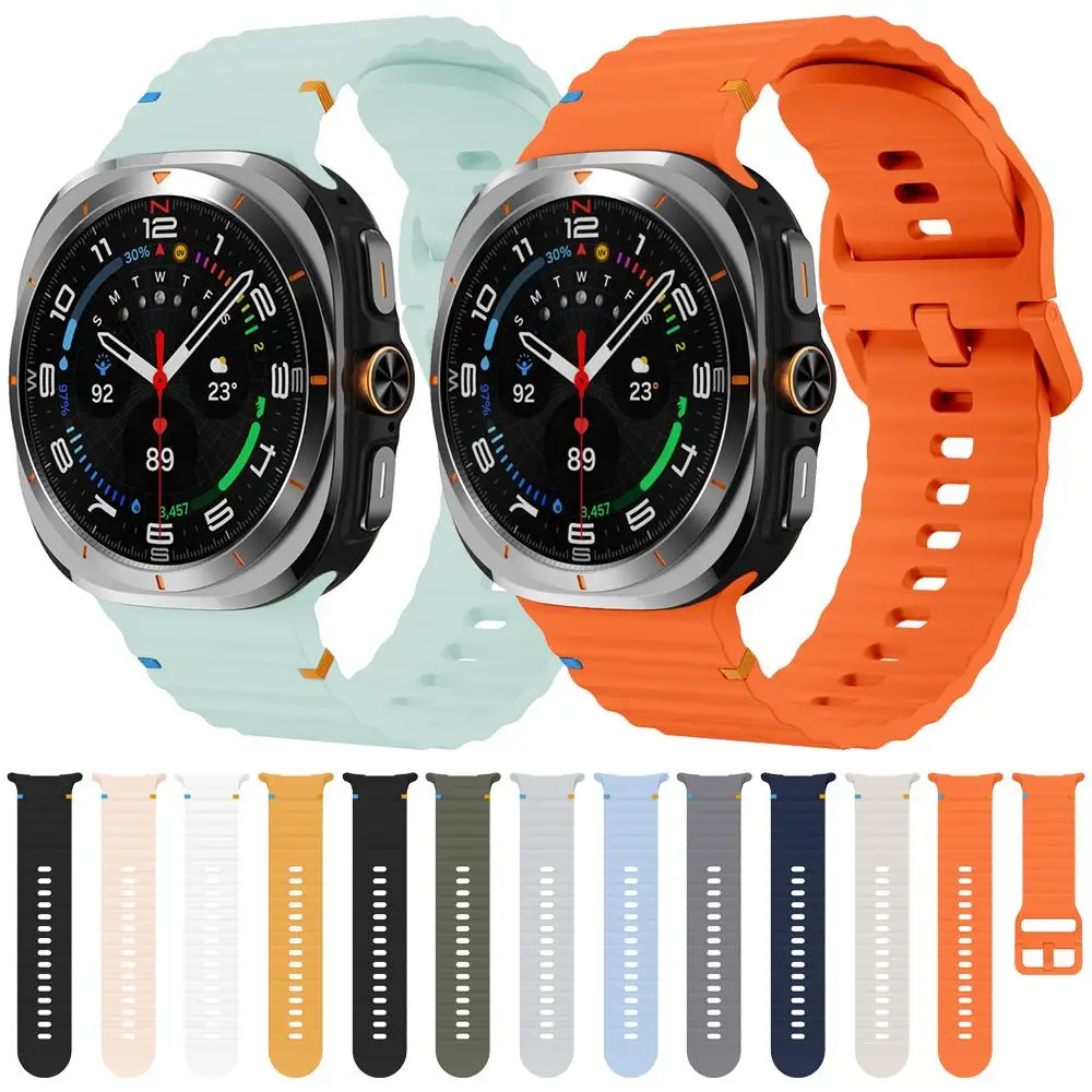 xDfind Wavy Grain Stitched Silicone Watch Band For Samsung Galaxy ...