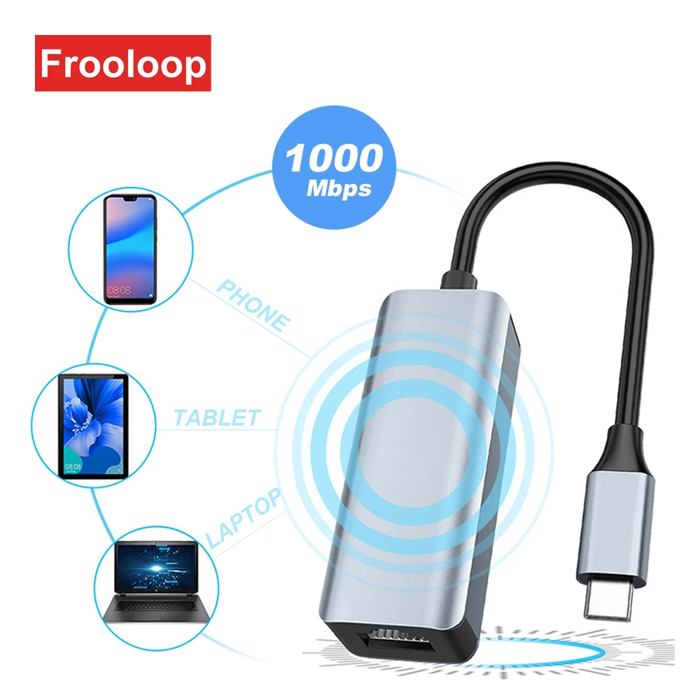 1000 Mbps USB Type C Ethernet Adapter USB C To RJ45 Docking Station Lan ...