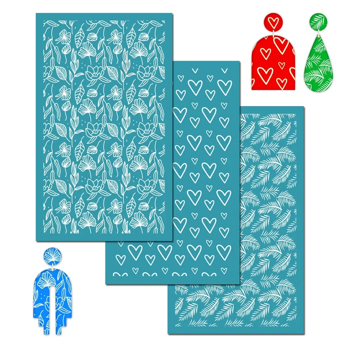 1-3pcs-Reusable-Polymer-Clay-Silk-Screen-Stencils-Mesh-Silkscreen-Print ...