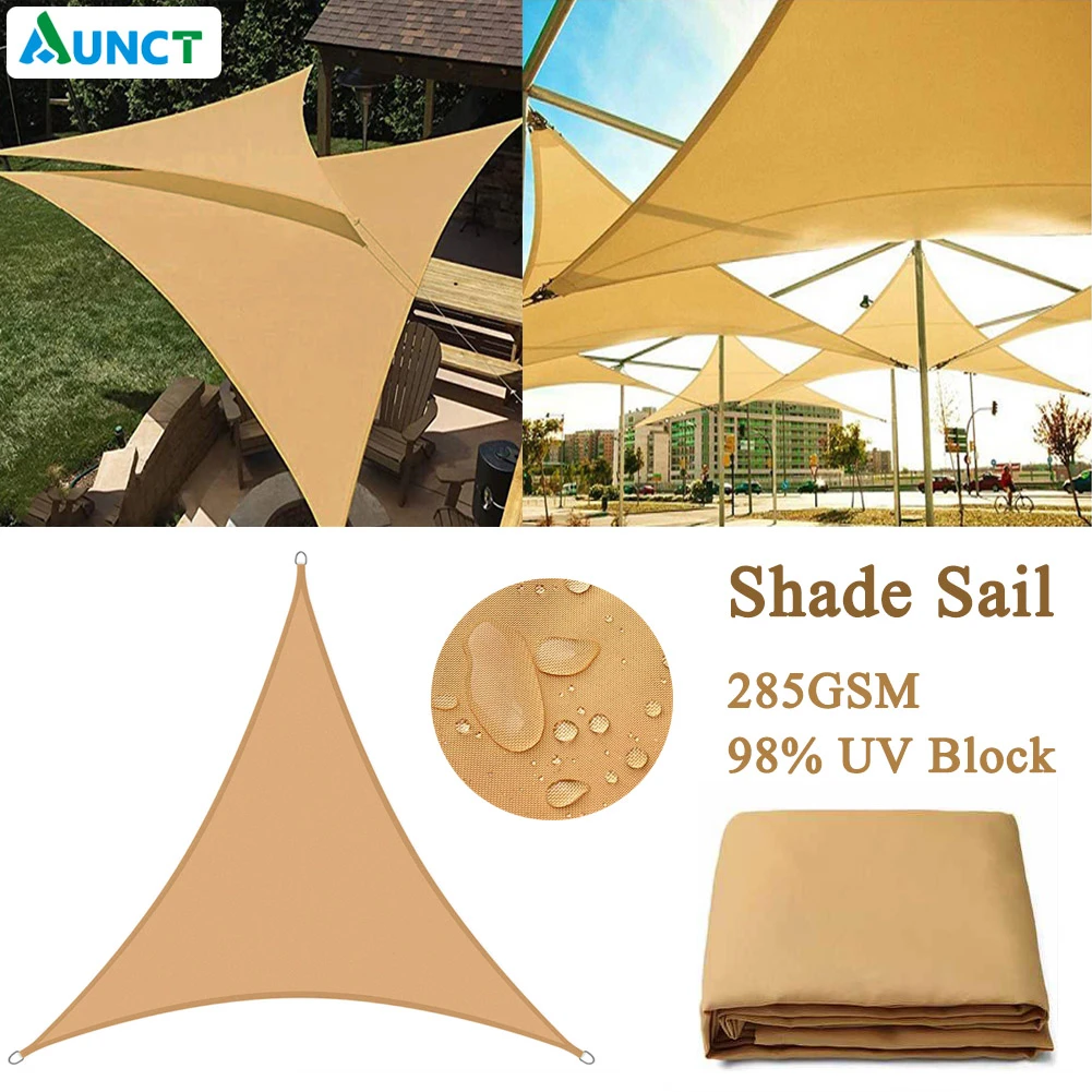 Sand Yellow Triangle Sunshade Outdoor Sun Shelter Waterproof Awnings ...