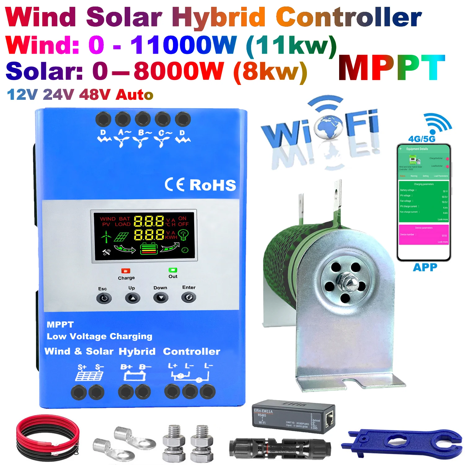 12V-24V-48V-8000W-6KW-MPPT-Hybrid-Wind-Solar-Charge-WIFI-Booster ...