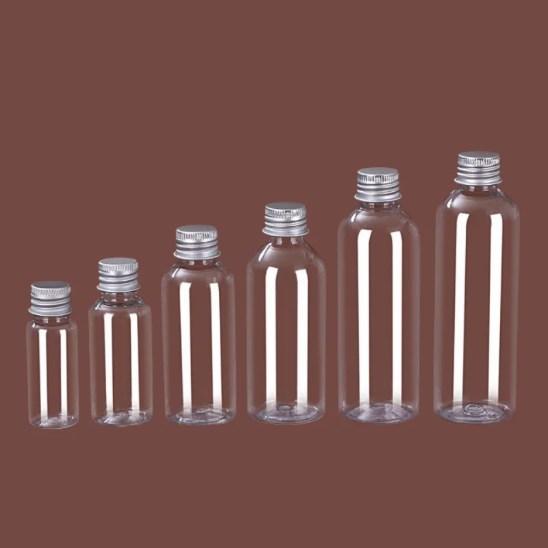 50pcs/lot 5-120ml Plastic Bottle Aluminum Cap Traval Empty Vial Sample ...