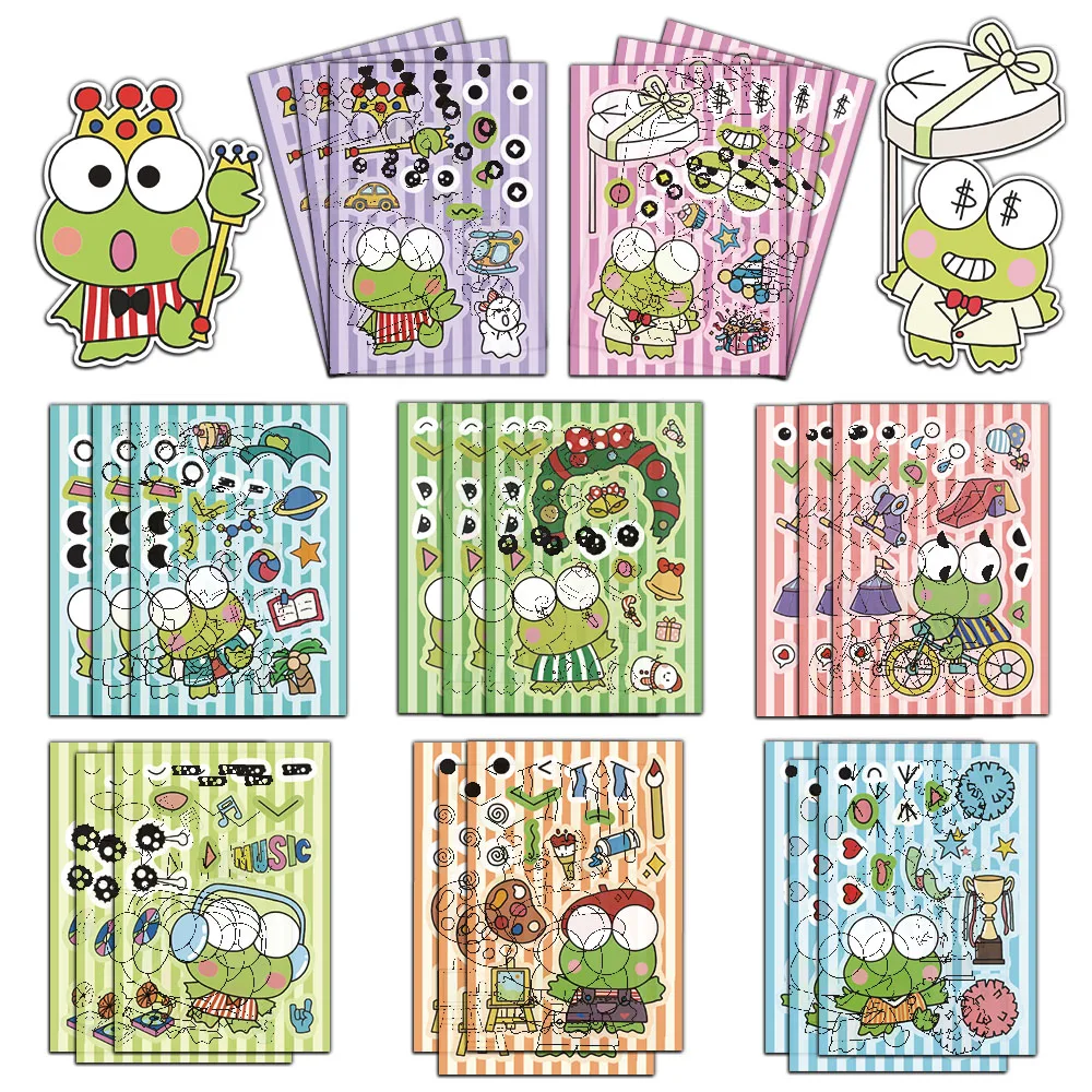 8PCS Cartoon Face Changing Series Collage Creative Cute Animal DIY ...