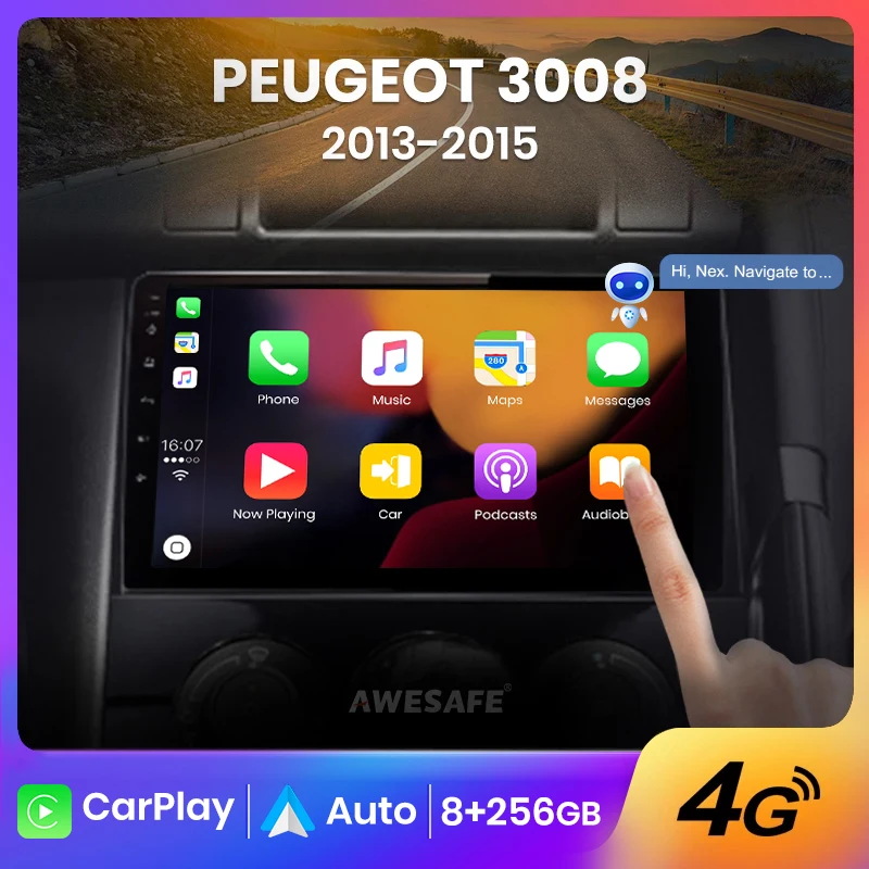 AWESAFE-PX9-Plus-Car-Radio-For-Peugeot-3008-2009-2015-wireless-CarPlay-Android-Auto-car ...