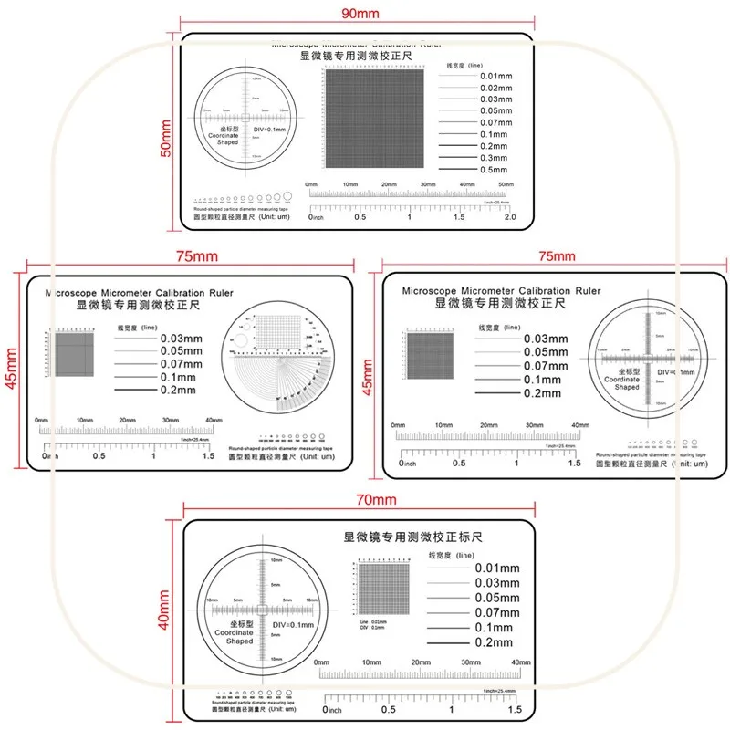 Microscope-Micrometer-Calibration-Film-Ruler-Grid-Reticule-Stains-Dot ...