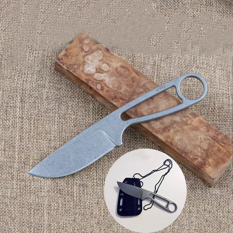 D2-Steel-Full-Tang-Stone-Wash-Knife-L-mina-fixa-Faca-pequena-de ...